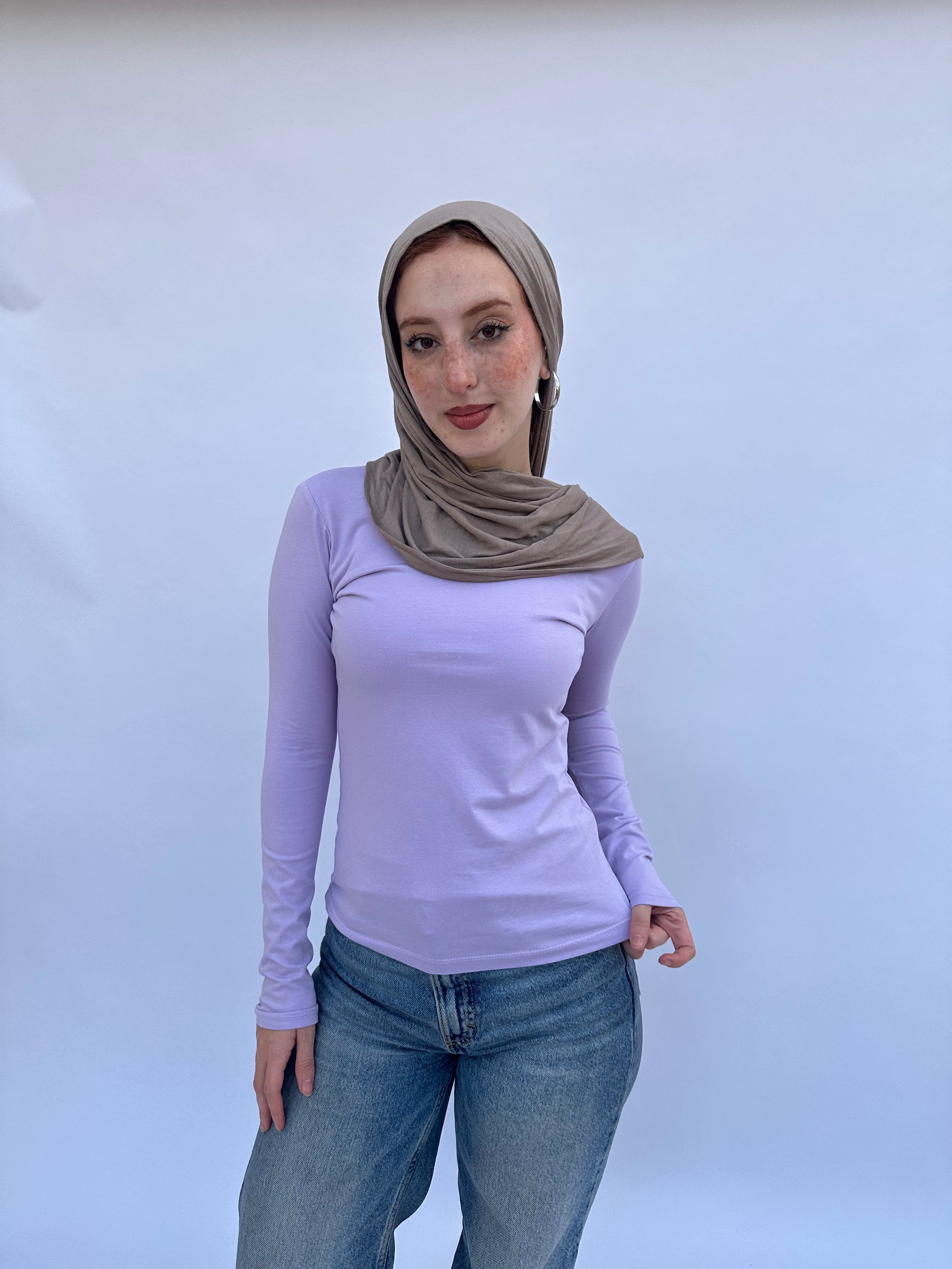 Lilac Basic Cotton Top