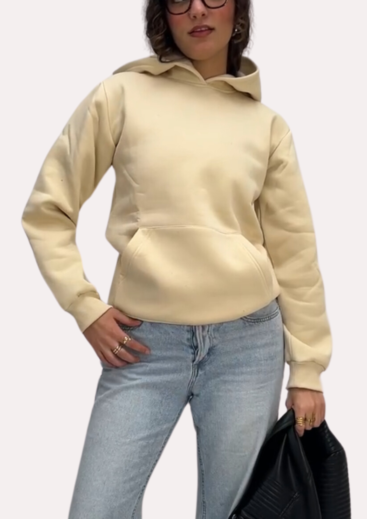 Beige Regular Fit Hoodie